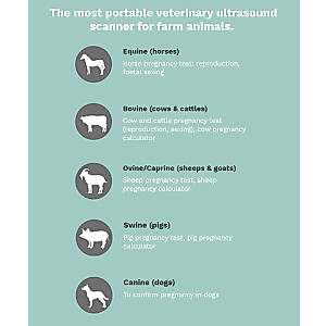 SWR Dawei Vet Ultrasound Machine Portable Veterinary Handheld Scanner B-Ultra Sound Lightweight Ultrasound Pregnancy Tester with Waterproof Probe for Pig,Sheep,Dog use (Back Fat Probe)