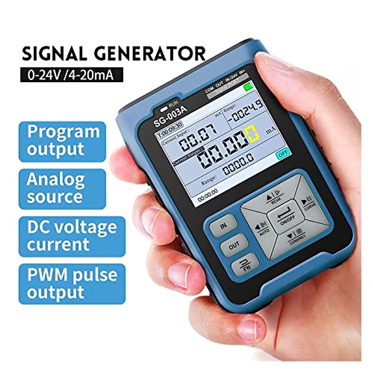 LONNYS SG-003A LCD Signal Generator Adjustable 0-10V 4-20mA Current Voltage Process Controlling Transmitter Calibrator