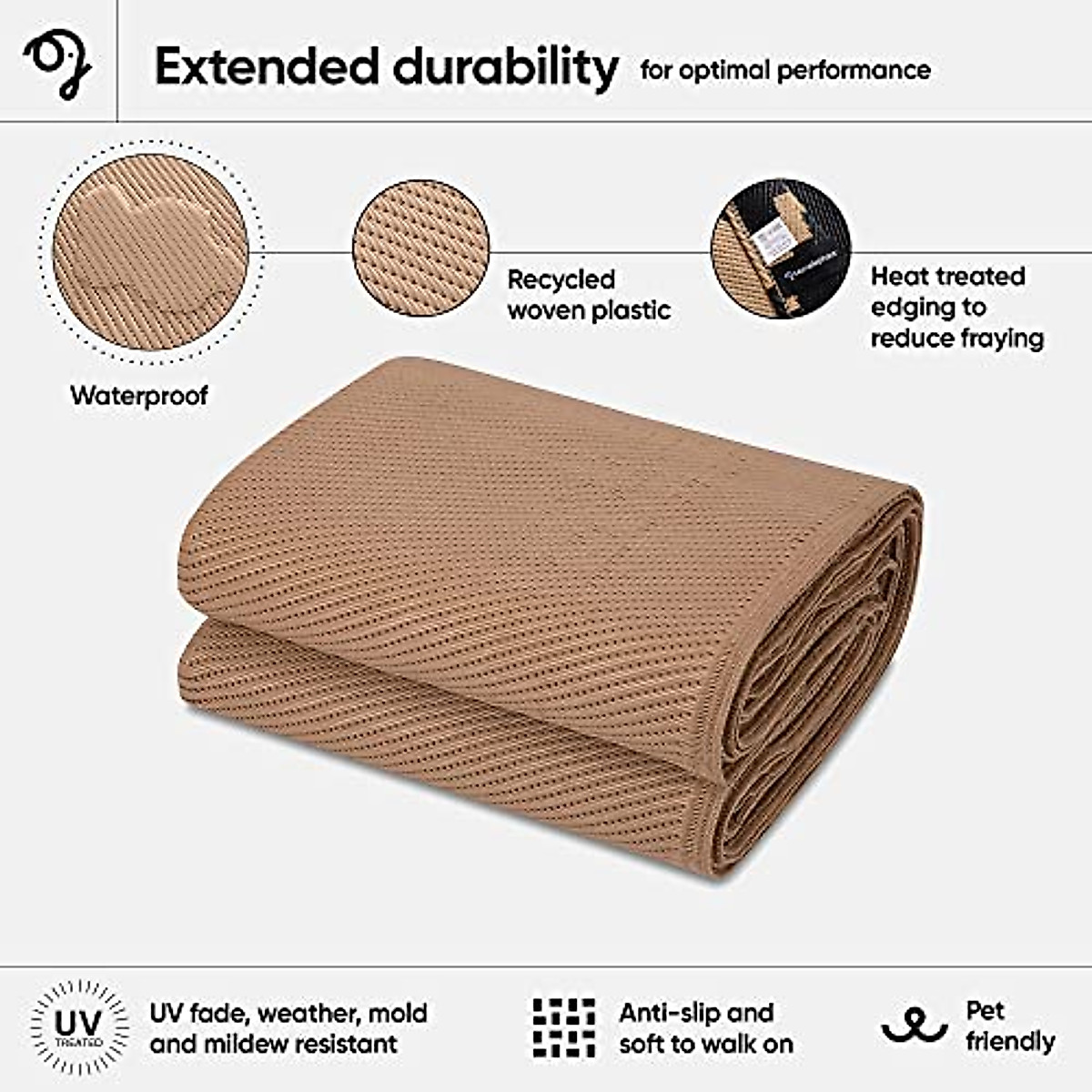 Green Elephant Plastic Waterproof Outdoor Rug for Patios Clearance,RV Outdoor Rugs for Camping, Indoor Deck Carpet Waterproof