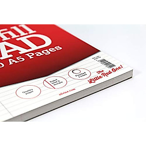 Silvine SV41642 A5 Refill Feint Pad,White(Pack of 6)