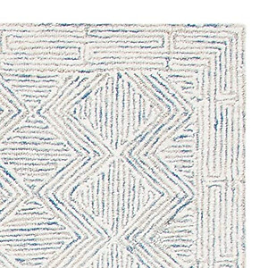 SAFAVIEH Micro-Loop Collection 8' x 10' Blue/Ivory MLP538M Handmade Premium Wool Area Rug