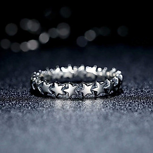 Presentski Ifinity Star Stacking Rings Sterling Silver Valentines Day Jewelry for Women