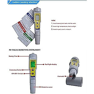 YUESFZ Precise Portable Acidity PH Tester High-Precision Pen-Type PH Meter Pen Waterproof PH Test Pen Water Quality Tester Practical Water Quality Detector