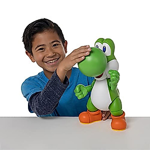 Super Mario Let's Go, Yoshi! 12-Inch-Tall Interactive Action Figure with 20+ Iconic Sounds & Music - Officially Licensed by Nintendo