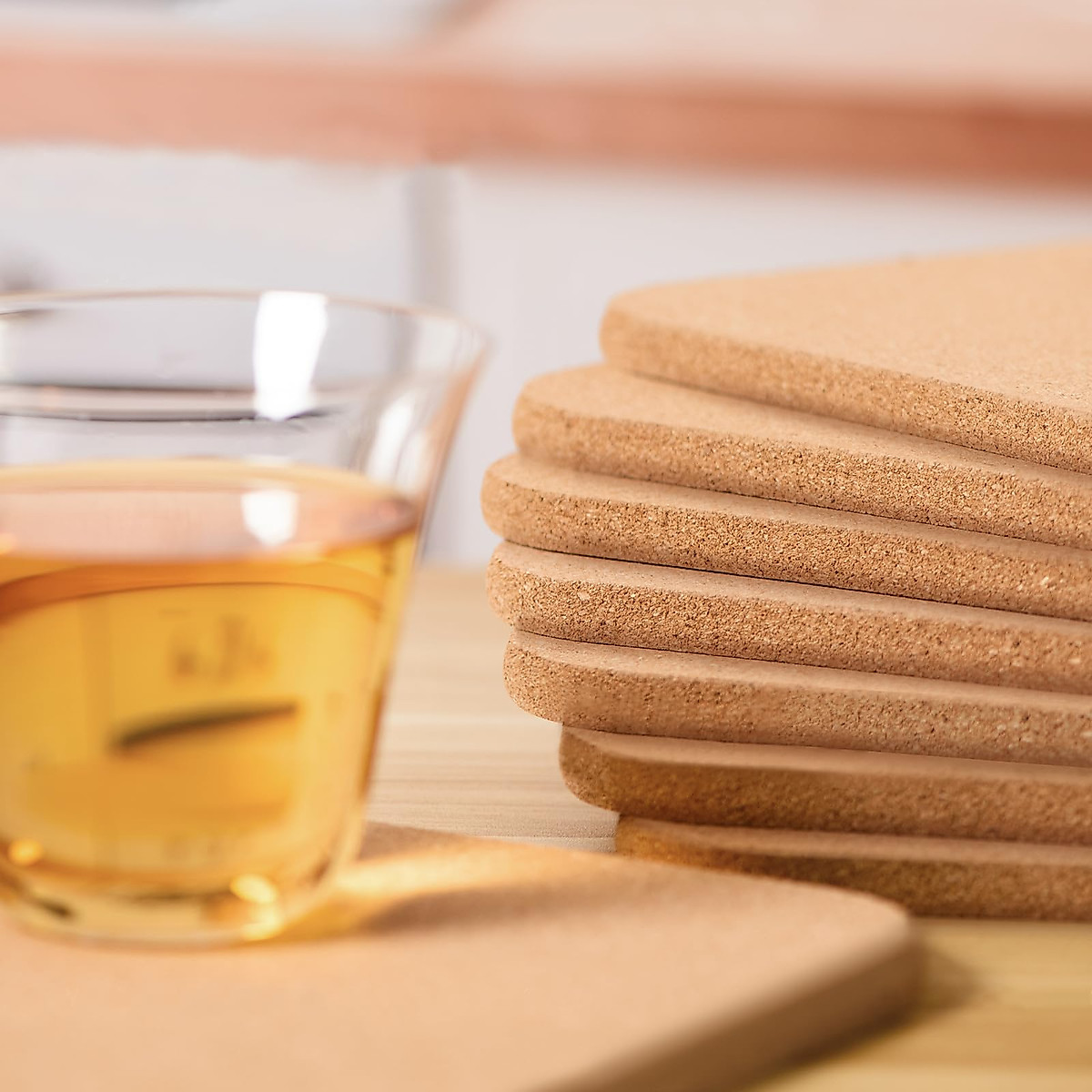 BlueGift Cork Trivet 4 Pack 12" x 7" x 0.5" Heat-Resistant Cork Mat Bases Hot Pads for Table, Countertop, Kitchen Rectangle Cork Trivet Set for Hot Dishes, Pans, Pots