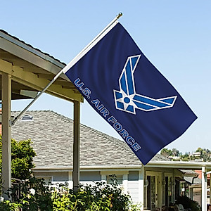 3x5 US Air Force Wings Military Flag Outdoor Double Sided Heavy Duty USAF Wings Flags 3 Ply Thick Polyester Material with 2 Metal Grommets 4 Rows of Stitching United States Airforce Wing Flags