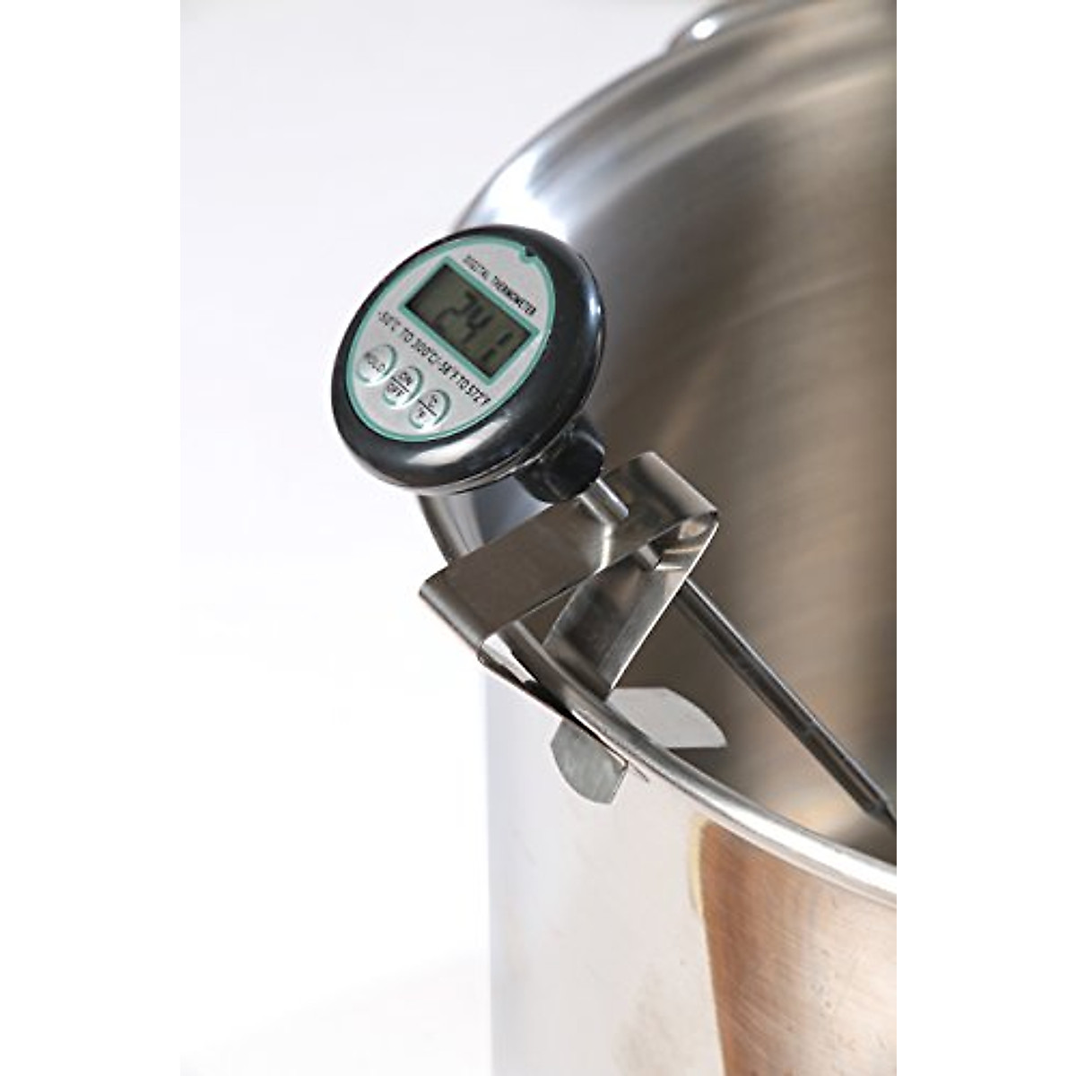 Digital Cooking Candy Liquid Thermometer with Stainless Steel Pot Clip, Quick Read, Battery Included