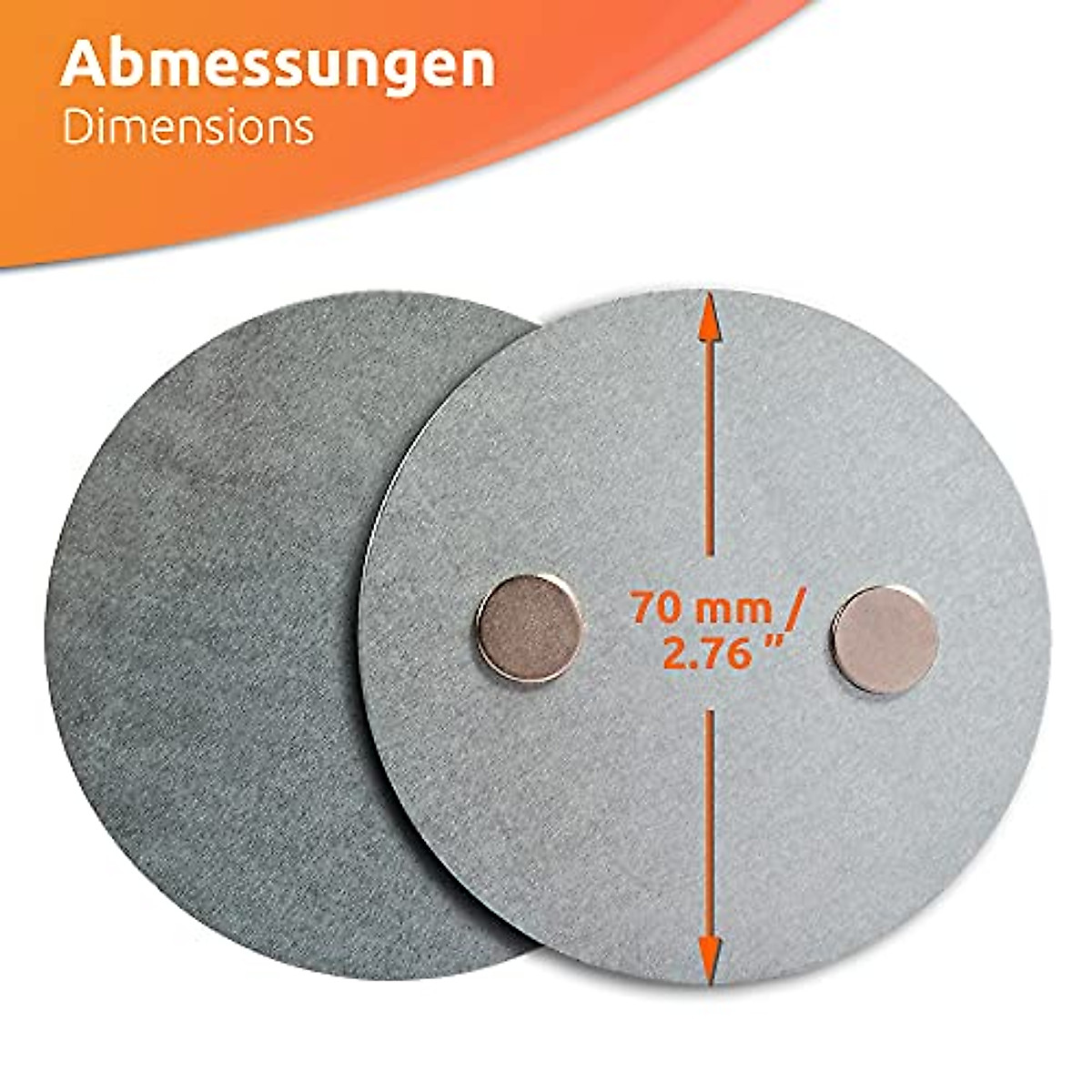 ECENCE Magnetic Smoke Detector Installation Tool 2pcs Magnetic Adhesive Pads with 3M Glue for Smoke Alarms Ø 70mm, No Drilling Or Screws, Quick and Easy Fastening