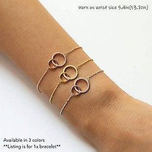 A+O Gifts for Mom, Mother Daughter Gift - Interlocking Circle Bracelet in Sterling Silver