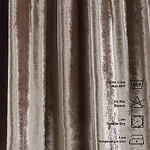 CASANEMA Rice Extra Long Shiny Velvet Curtains Luxury Colors Light Blocking Hang Back Tab & Rod Pocket 1 Panel Curtain 5-30 Ft Home Décor Custom Made Drapes -Made in Turkey (52" W X 132" L)