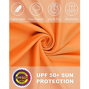 KEFITEVD Hiking Clothes for Women UV Sun Protection Shirts 1/4 Zip Pullover Athletic Tops Orange Running Shirts Long Sleeve Fishing Shirt Women