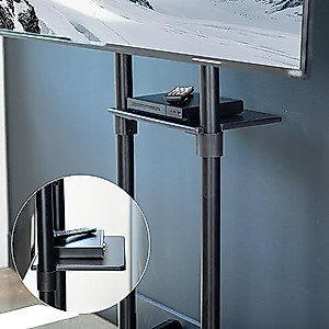 VIVO Mobile Premium TV Cart for 32 to 88 inch Screens up to 154 lbs, Samsung Digital Flipchart, Microsoft Surface Hub 2S, Portrait to Landscape, Shelf, Wheels, Max VESA 600x400, Black, STAND-TV02PB