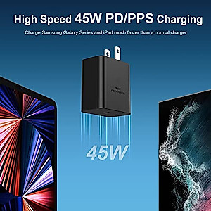 Super Fast Charger Type C, Costyle 45W USB C Charger PPS/PD Fast Charging Block with 6FT Right Angle Type C Cable for Samsung Galaxy S22 S23 Ultra S23 Plus S21 S20 FE,Galaxy Tab S7 S8 Ultra,Steam Deck