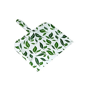 Superio Broom and Dustpan Set Leaf Design Print, Durable Home and Kitchen Broom With A Matching Dust Pan, Durable Material Heavy Duty