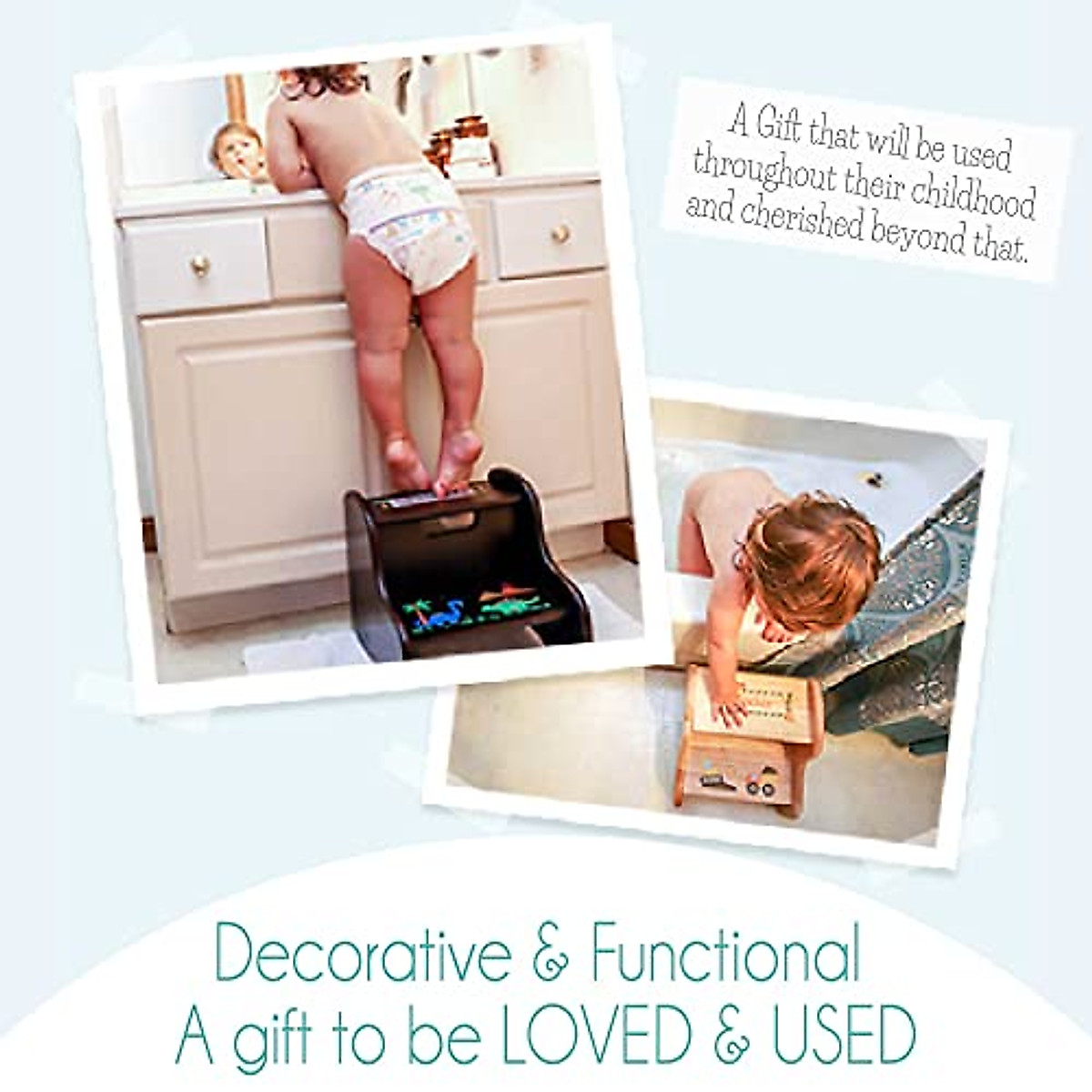 Personalized Sea and Marine Natural Two Step Stool