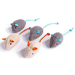 Q.Y.HOME Cat Toy Interactive Toy Plush Mouse Shaped Toy - (3 Pack),Small Breeds