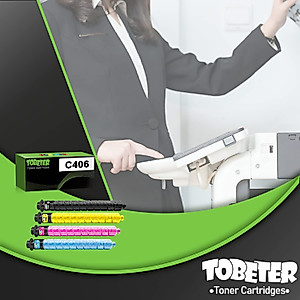 ToBeter Compatible MP C406 Toner 17,000 Pages Replacement for 842091 842092 842093 842094 Toner Cartridge for MP C307, MP C306, MP C406, MP C407 Printer (BK/C/Y/M, 4 Pack)