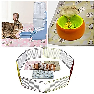 JSLZF Guinea Pig Cage Liner 18”x14”, 3PCS Guinea Pig Pads Washable, Absorbent Waterproof Rat Cage Liner for Chinchillas, Bunnies