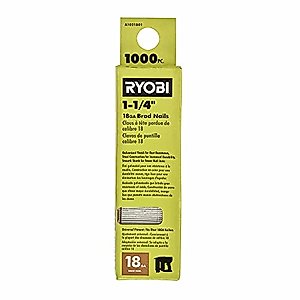 RYOBI 1,000 PC. 1-1/4" 18GA Brad Nails - A1021801