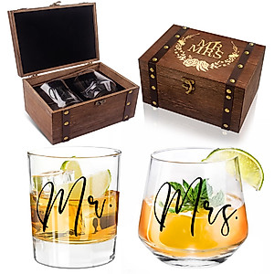 Melonva Wedding Keepsake Box Wedding Gifts for Couples 2024 Engagement Gifts for Couples With Wine Glasses Wedding Memory Box Newly Engaged Gifts Fiance Wine Glasses for Couple