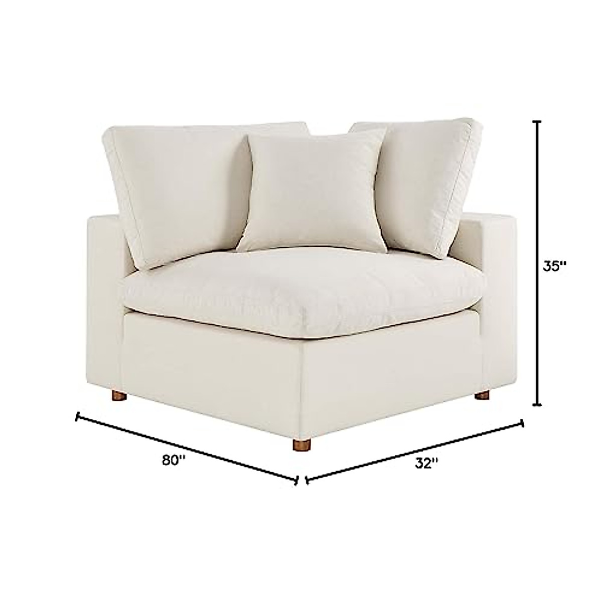 Modway Commix Modular Sofa, Loveseat sectional, Light Beige Fabric