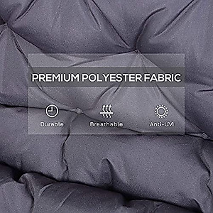 HZWDD Waterproof Bench Cushion with Backrest, 2 or 3 Seat Swing Replacement Cushions with Throw Pillow Overstuffed for Garden Patio Swing Outdoor Bench Cushions(Khaki,40 x 60 in)