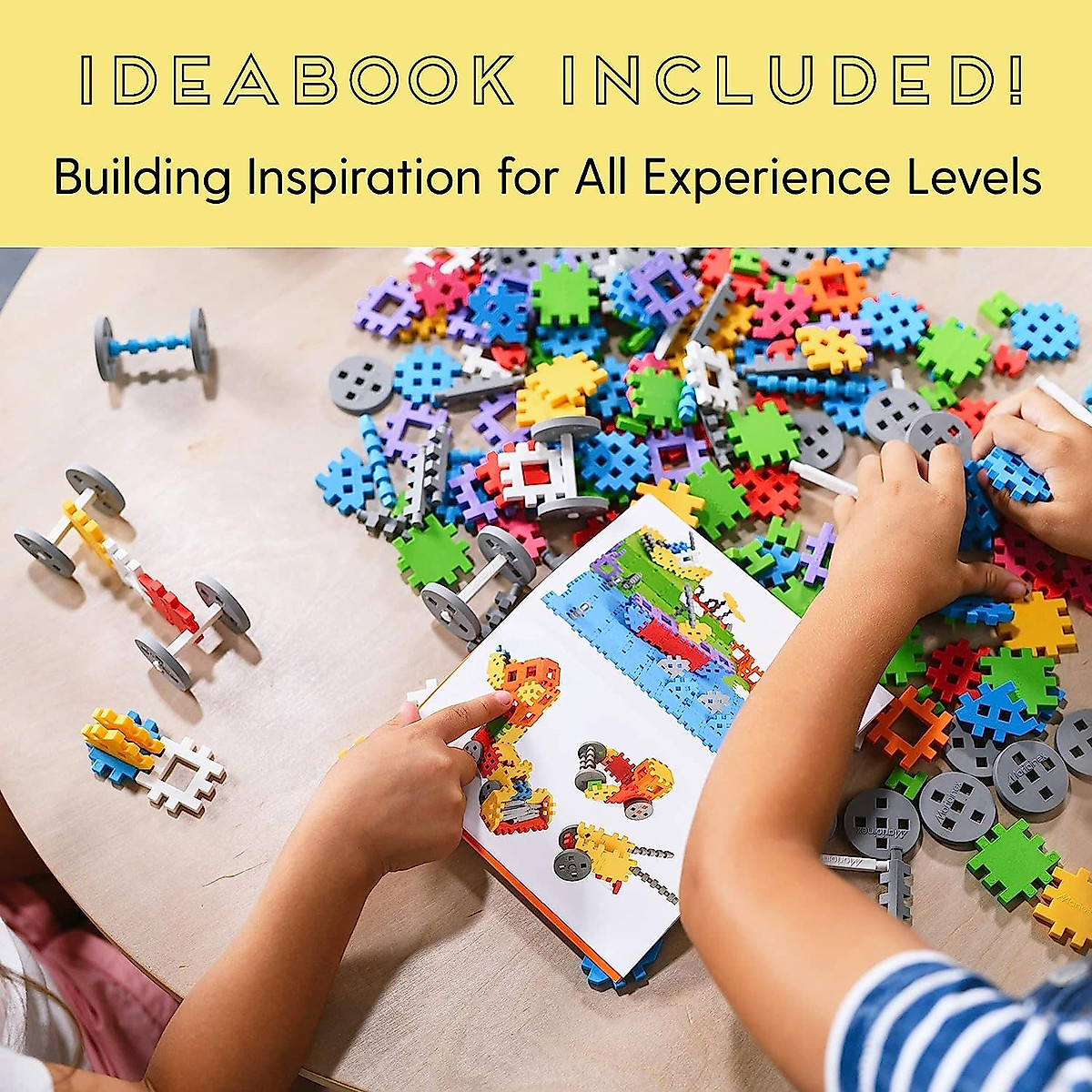 Mini Waffle Block Construction Playset for Kids- Big Box- 300 Rainbow Interlocking Puzzle Pieces-Improves Fine Motor Skills- STEM/ STEAM Building Montessori Toys for Boys and Girls Ages 3+