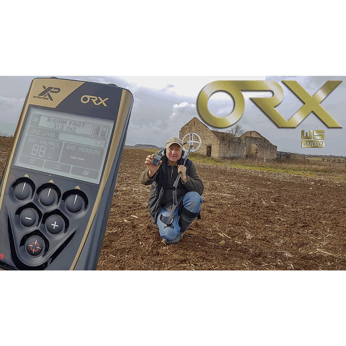 XP Metal Detectors ORX Detector - Specialized in Gold Hunting - FX02 Wired Headphones, WSAUDIO Wireless Headphones, HF Coil (9'') up to 50kHz, Remote Control and S-Telescopic Lite Stem (ORX-22FX02E)