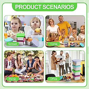 FillTouch 8 Pack Leakproof Dips Containers 6oz/180ml+1.7oz/50ml Salad Dressing Snack Container with Lid Reusable Silicone Lids Stainless Steel Small Condiment Containers for Lunch Box (Multicolor)