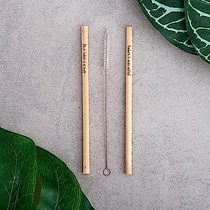 Uplifted Sip Reusable Bamboo Straws – Rustic, Compostable Alternative to Plastic Straws, Paper Straws and Silly Straws (50-Pack)