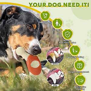 FRLEDM Dog Toys for Aggressive Chewers Indestructible Dog Toys Durable Dog Chew Toys for Large/Medium Breed, Real Bacon Flavored Best Dog Toys to Keep Them Busy (Large, Turkey)