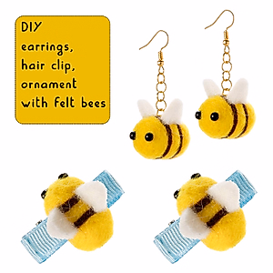 CINPIUK 12 Set Felt Bees for Crafts, Wool Felt Bumble Bee Plush for Tiered Tray Decoration Party Favors DIY Craft Jewelry Accessory