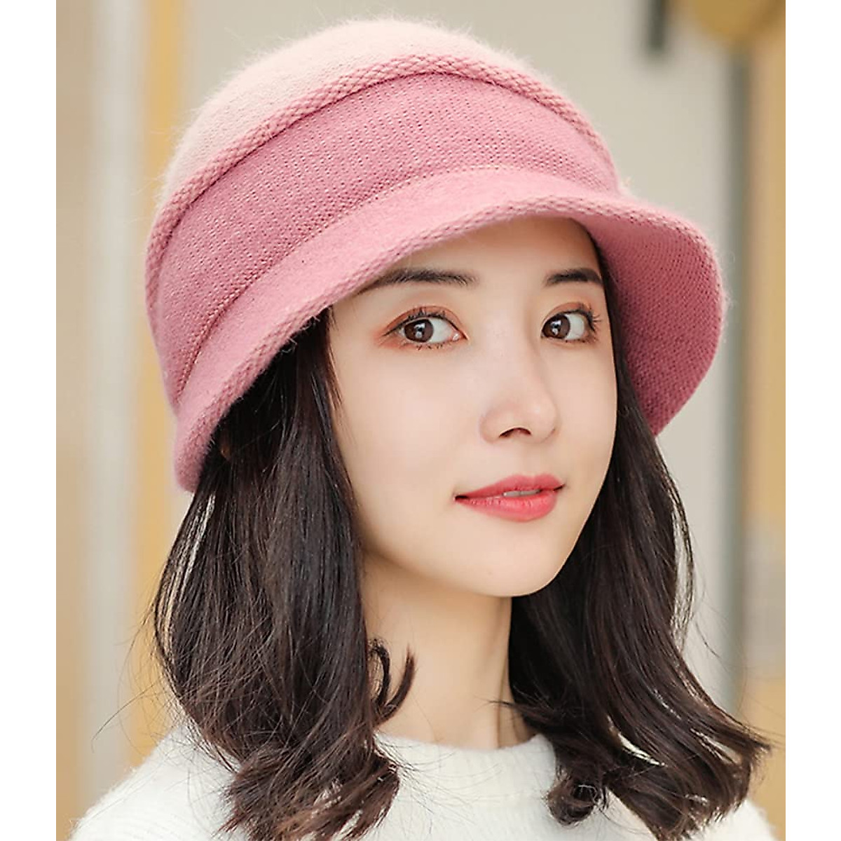 Hat and Scarf for Women, Women's Hat Scarf Set Warm Beanie Knitted Wool Hat Outdoor Cold Proof Scarf Hat Winter Hat Women