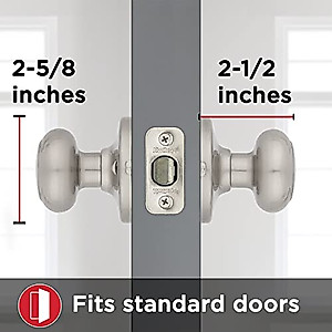 Kwikset 92001-572 Cove Passage Hall/Closet Knob In Satin Nickel