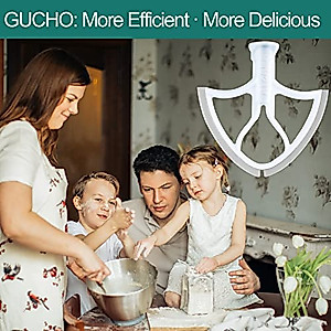 4.5-5 Quart Flex Edge Beater for KitchenAid Tilt-Head Stand Mixer,Upgraded Wing Shape Flat Beater with Flex Edge Bowl Scraper (Flex edge beater grey)