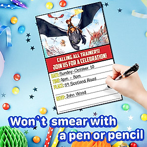 NATURAL BEHAVIOUR 20x how to train Birthday Invitations and Envelopes – Fill-in Happy Birthday Party Invitations for Kids, 6X4 Inches, Postcard Style