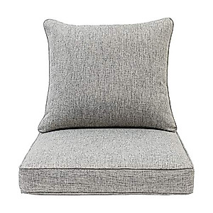 QILLOWAY Outdoor Chair Cushion Set,All WeatherOutdoor Cushions for Patio Furniture.Grey/Black