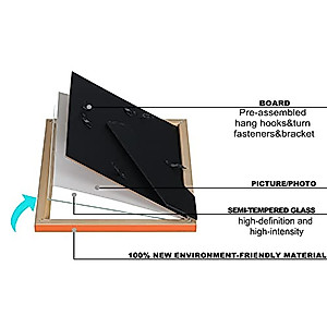 VIOLABBEY 4x6 Picture Frames Set of 4, Colorful Photo Frame of Modern Style, High Definition Tempered Real Glass, Wall Mounted or Tabletop Display (Blue+Light Blue+Orange+Apricot)