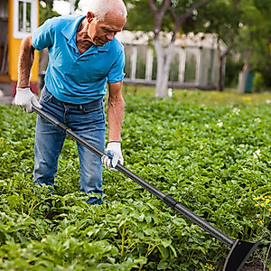 SANDEGOO Hoe Garden Tool,60 Inch Garden Hoe Triangle Gardening Hoe with Sharp Blade for Digging,Weeding,Cutting and Loosing Soil,Adjustable Length Metal Handle(5 FT)