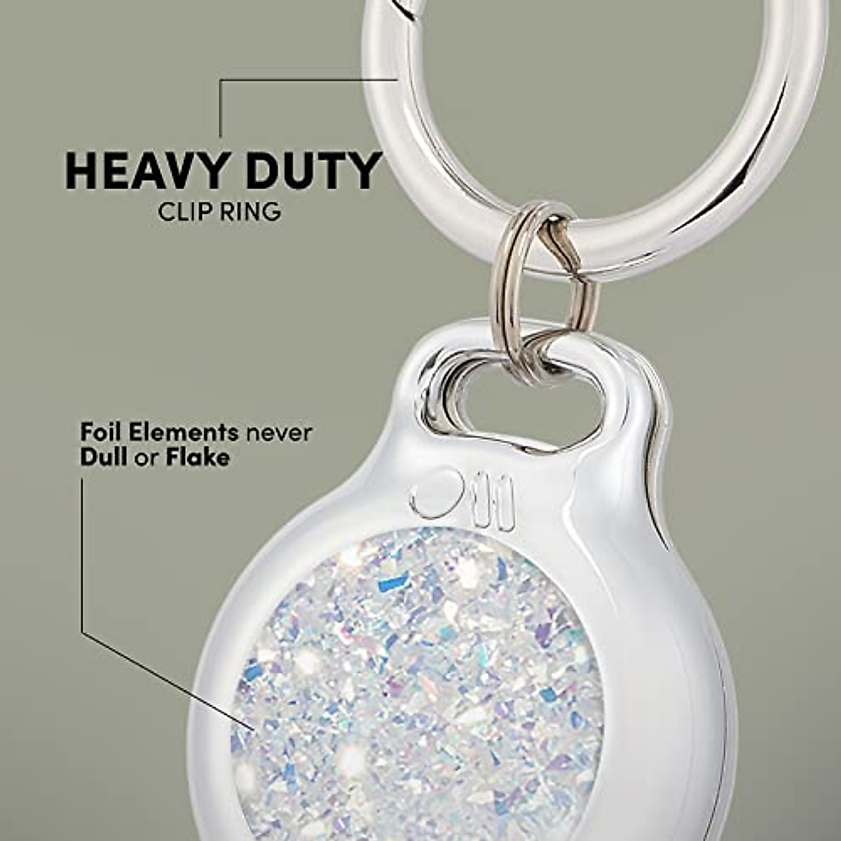 Case-Mate AirTag Keychain Holder - Durable Hard Shell AirTag Key Ring - Case for Apple Air Tag w/ Heavy Duty Keychain - Protective AirTag Holder for Dog Collar, Key, Luggage, Kid's Backpack - Stardust