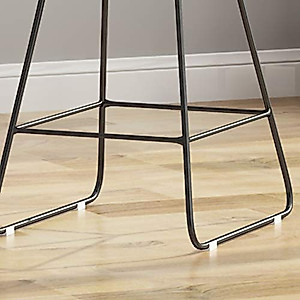 Great Deal Furniture Hedy Outdoor Counter Stools, 26" Seats, Modern, Geometric, Gray Iron Frames with Ivory Cushion (Set of 2)