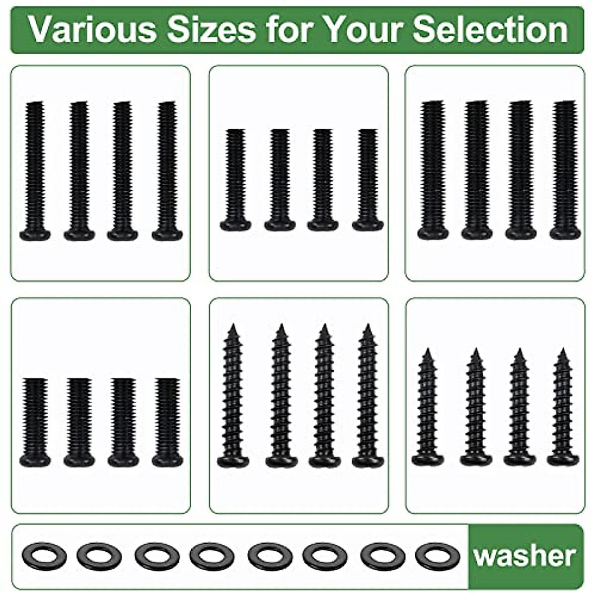 TV Stand Screws and Washers for Samsung TV Stand Screws Kit, for Samsung 32" 40" 43" 45" 50" 55" 60" 65" 70" 75" 80" 85" TV Legs Screws, TV Mount Screws for Samsung TV Stand Leg Screws