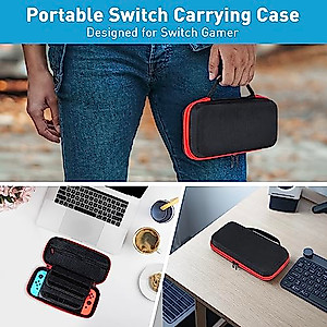Caikvwen Switch Case, Compatible With Nintendo Switch Oled Case, Classic Switch Oled Carrying Case, Portable Switch Oled Carrying Case for Nintendo, Multi Card Slot High Capacity Switch Traveling Case