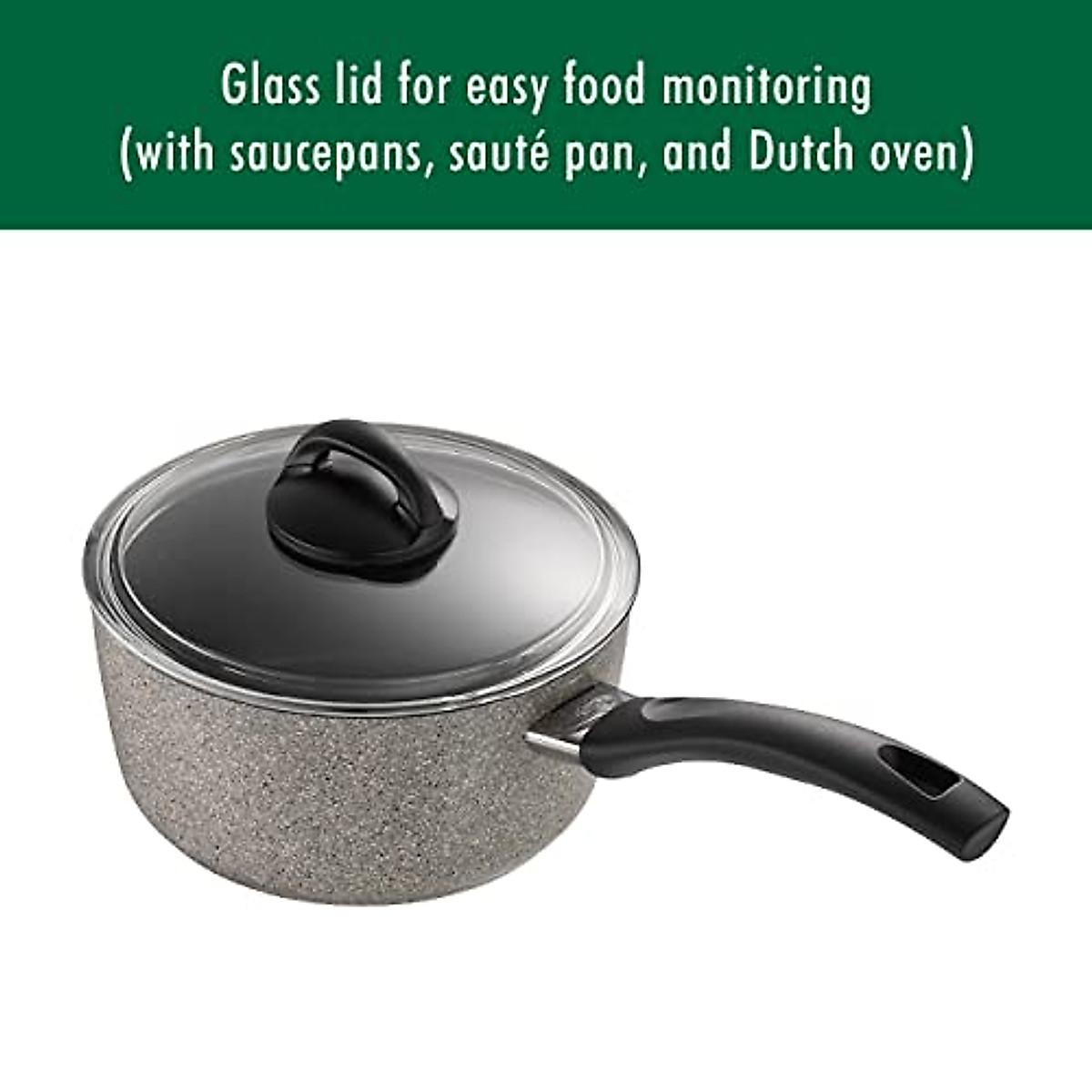 BALLARINI Parma by HENCKELS 10-pc Nonstick Pot and Pan Set, Made in Italy, Set includes fry pans, saucepans, sauté pan and Dutch oven with lid