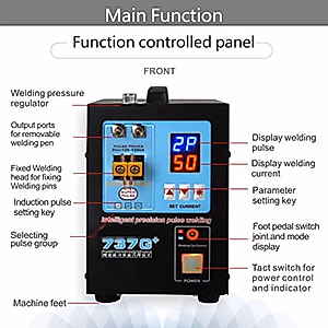 GAOMIN Pulse Spot Welder,737G Battery Welding Machine,110v-220v Battery Spot Welder and Soldering Station Portable,for 18650 Lithium-Ion Battery Pack Welding Wire-Controlled Foot Switch