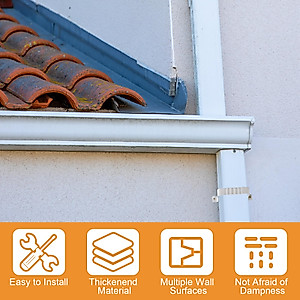 MOROBOR Downspout Fasteners, 2 Pcs White Downspout Wall Bracket Downspout Pipe Clips Downspout Gutter Straps Downspout Adapter for Home Building Roof Drain