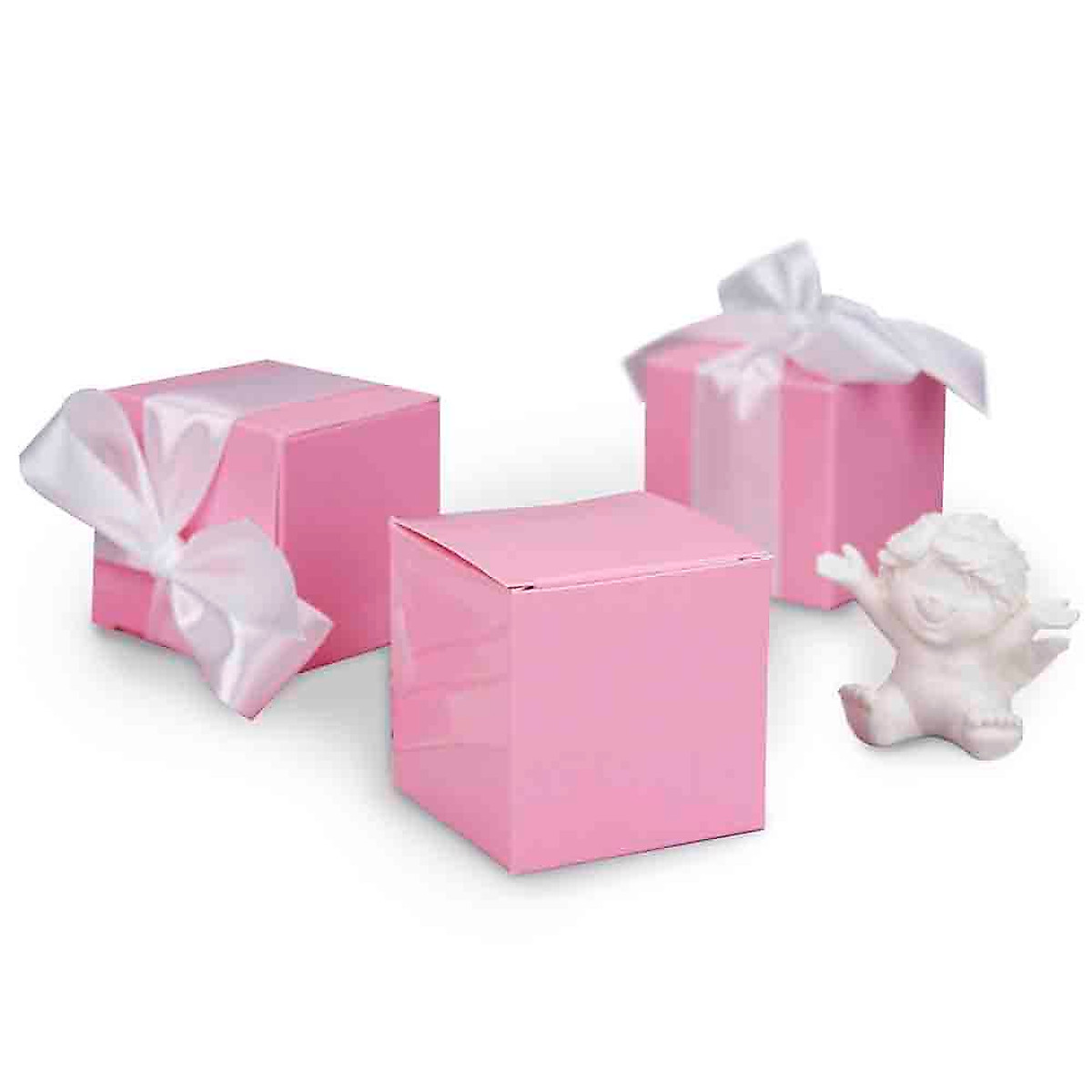 WonderPack Paper Boxes for Packaging - Pink Shipping Boxes - Cardboard Gift Box 2.1х2.1x2.1 Inches 6 Pack
