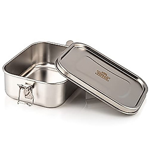 Indian-Tiffin Stainless Steel Large Single Layer Rectangular LunchBox (Medium)