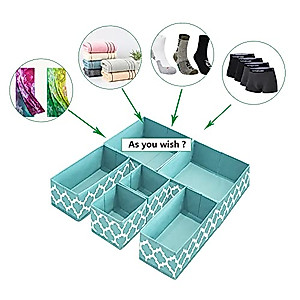 Cube Storage Bins 11x11 inches and Clothes Drawer Organizer(Blue)