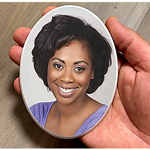 Ceramic Memorial Photo Tile - Oval Picture for headstones. Photo Memorial Plaque. 4.7" x 3.5". Large Size. 100% Weatherproof.